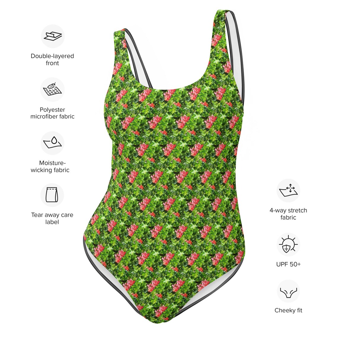 Flower Print Designs One-piece Swimsuit Geraniums - Etsy