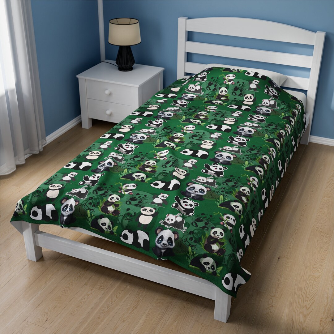 Panda Paradise Soft Velvet Throw Snuggle up With Pandas Fuzzy Blanket ...