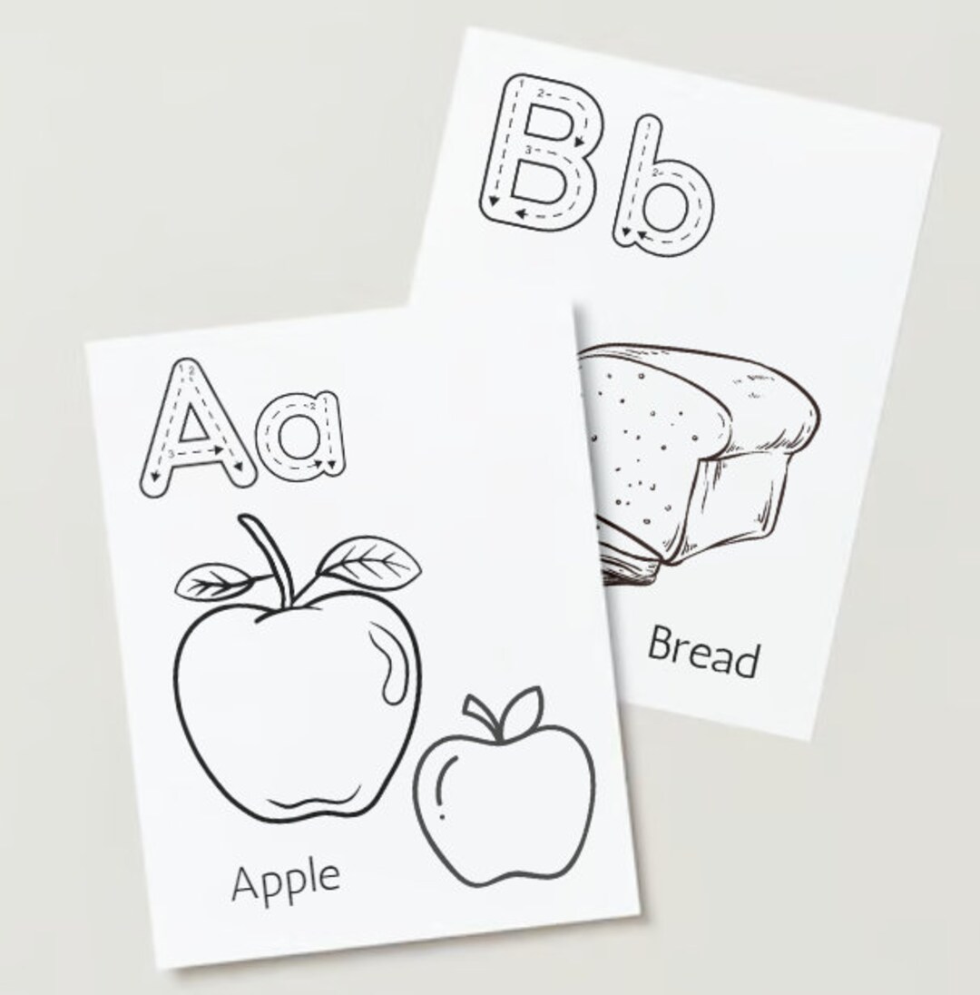 Alphabet Food Coloring Pages - Etsy