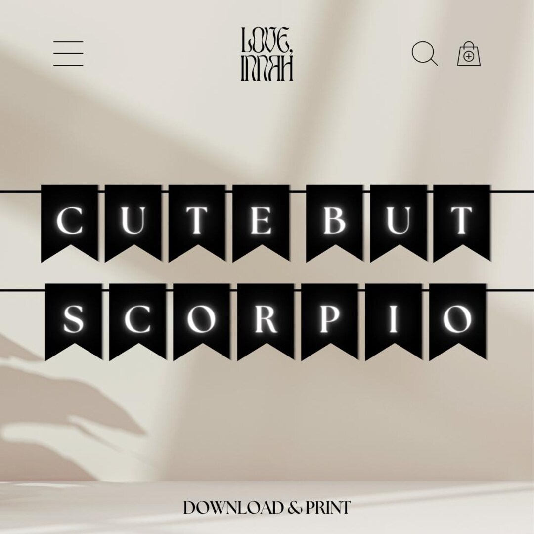 Cute but Scorpio Banner, Scorpio Party Banner, Scorpio Birthday, Zodiac ...