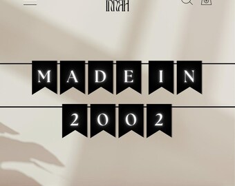 Made in 1998 Banner, Born in 1998 Banner, Birthday Banner, Birth Year ...