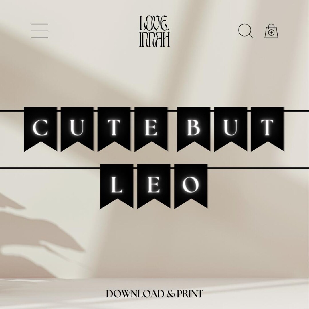 Cute but Leo Banner, Leo Party Banner, Leo Birthday Party, Zodiac Sign ...