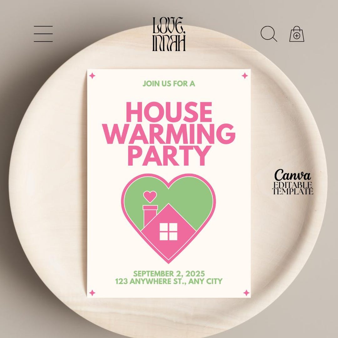 Pink & Green Housewarming Party Invitation, New House Party, New Home ...