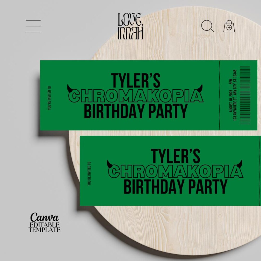 Chromakopia World Tour Ticket Invitation, Tyler the Creator Concert ...