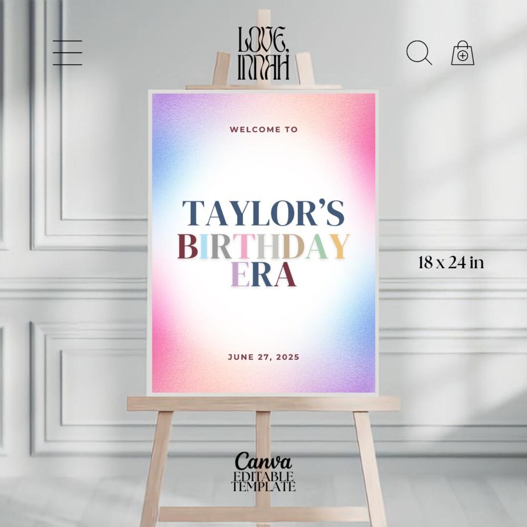 Birthday Era Welcome Sign, Birthday Era Party Sign, Eras Tour Welcome ...