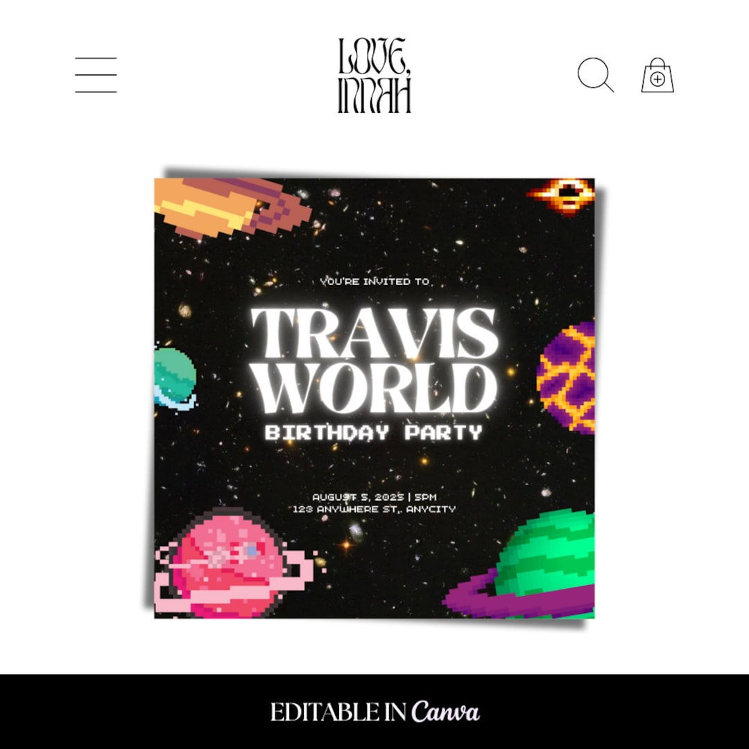 Astroworld Birthday Invitation, Astroworld Party, Travis Scott, Astro ...