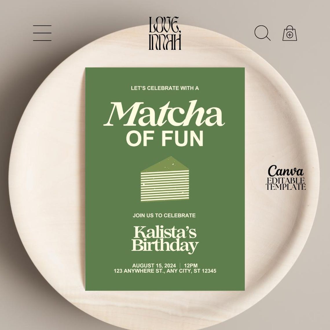 Matcha of Fun Party Invitation, Matcha Birthday Invitation, Matcha ...