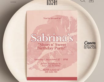 Sabrina Carpenter Birthday Invitation Template - Etsy