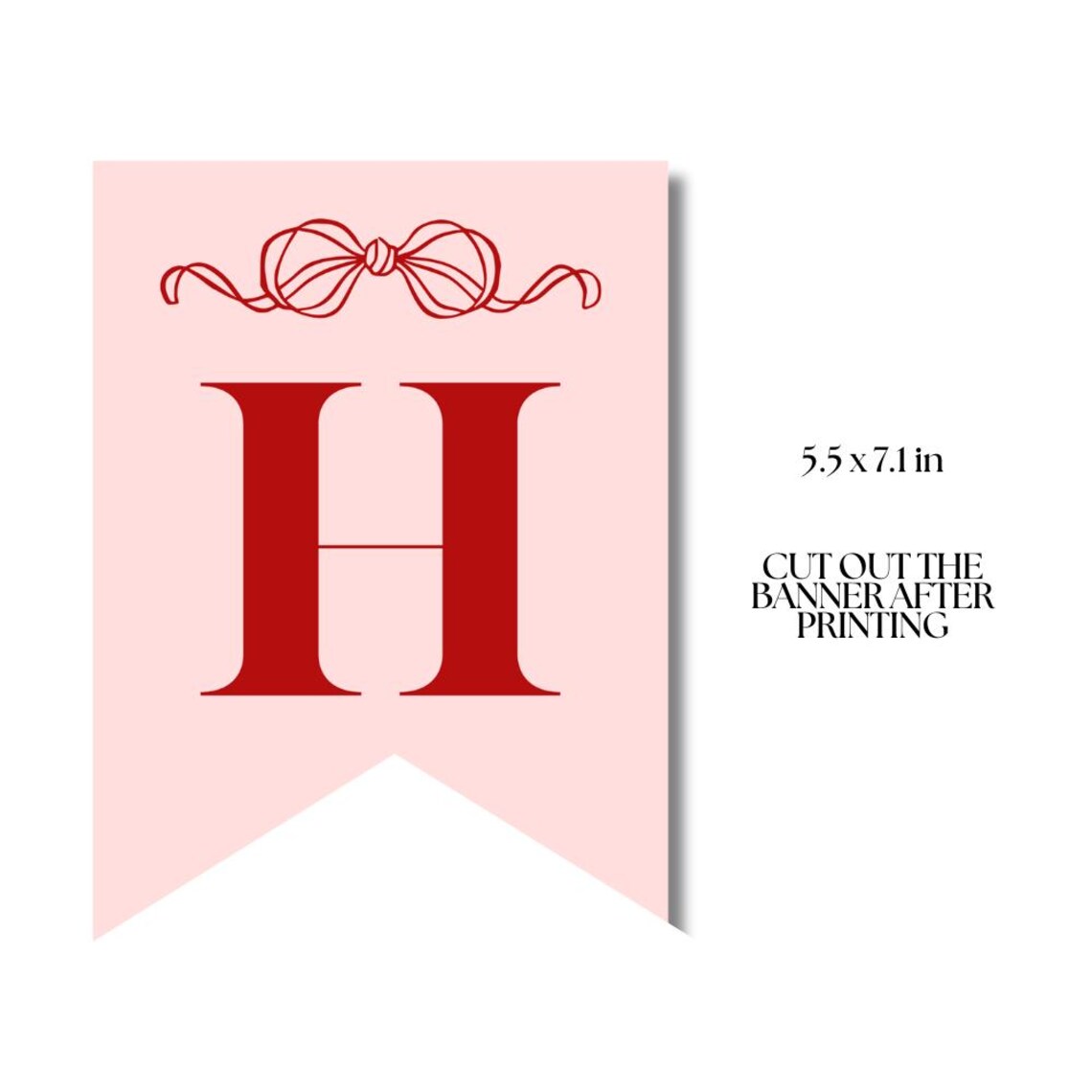 Pink Red Bow Happy Birthday Banner, Bow Birthday Banner, Bow Party ...