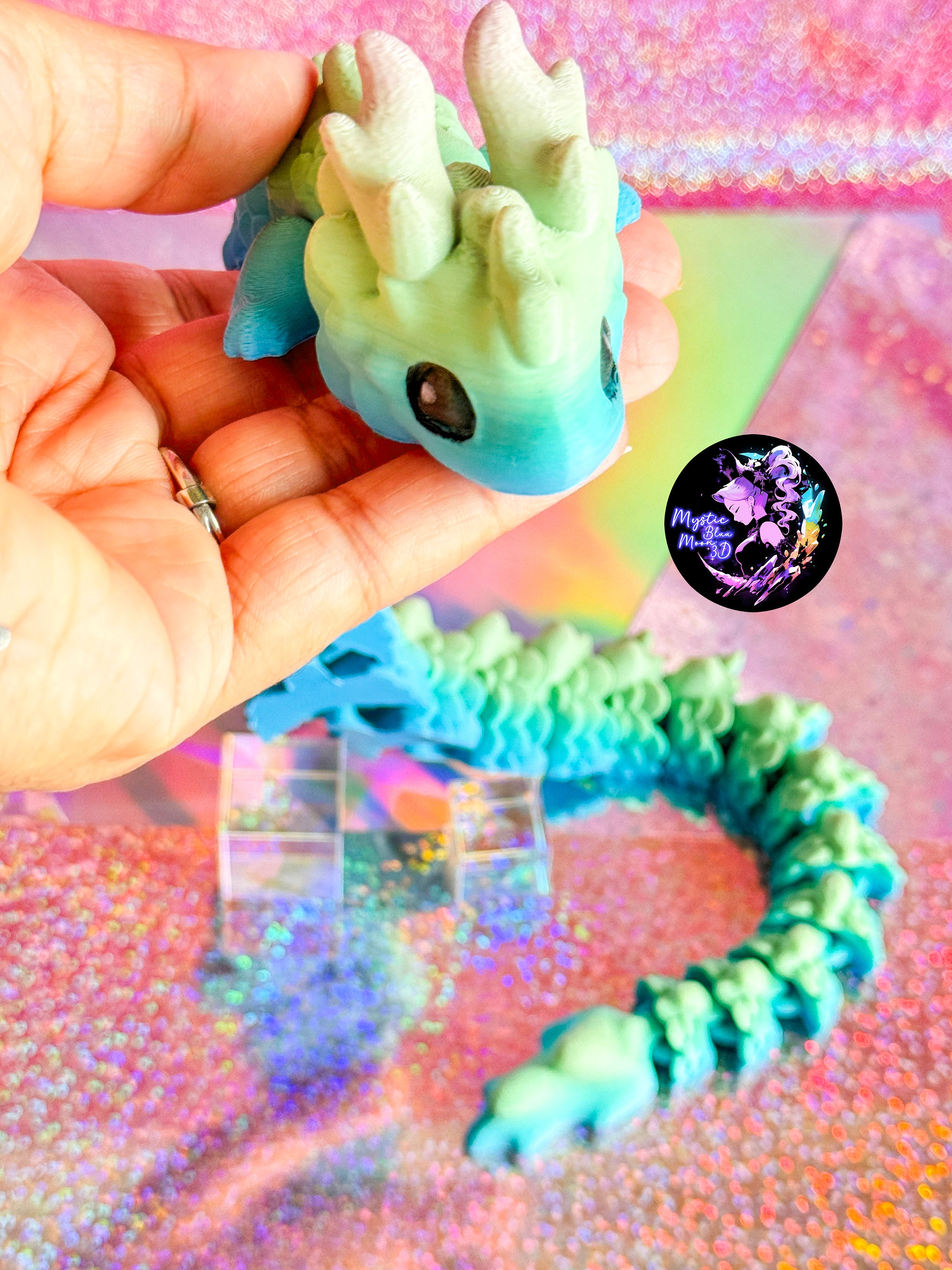 Articulated Dragon Kaida Dragon Toy 3D Printed Multi-color Fantasy ...