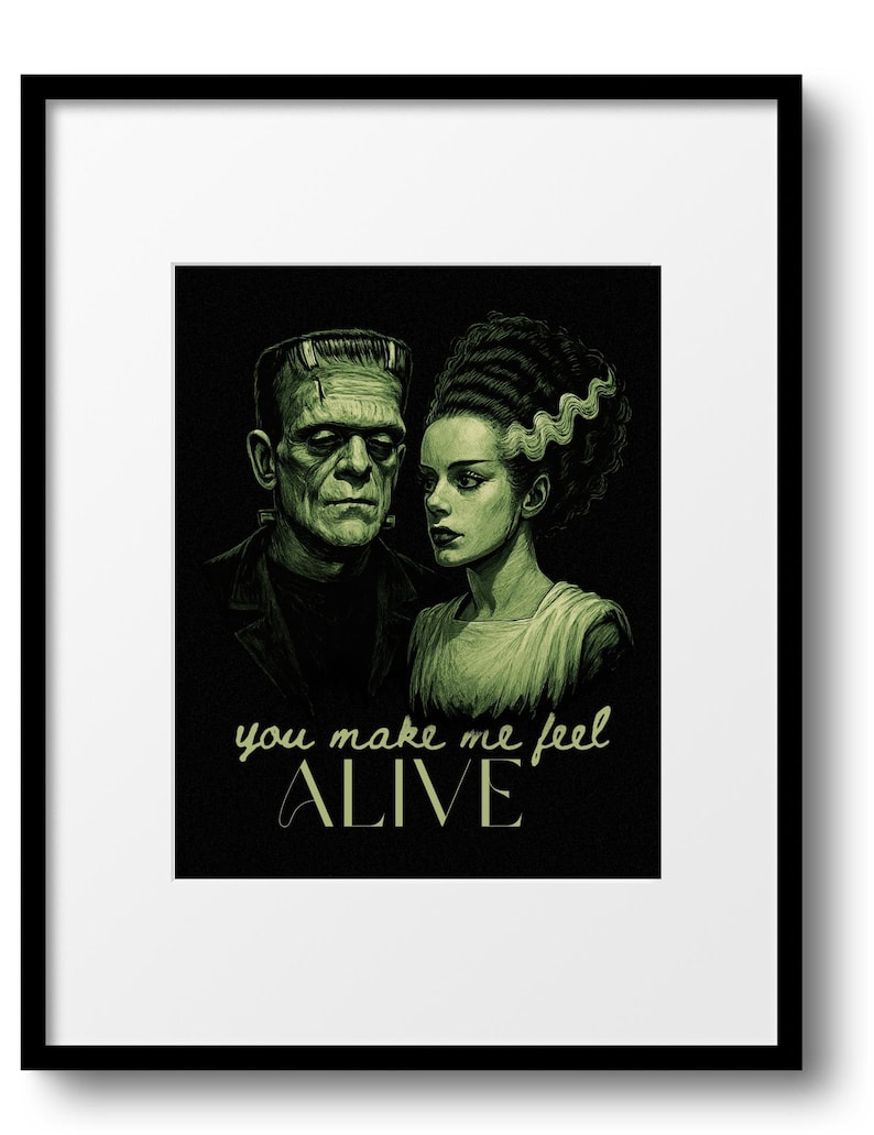 Frankenstein & Bride PNG: Retro Universal Monsters Digital Download - Etsy