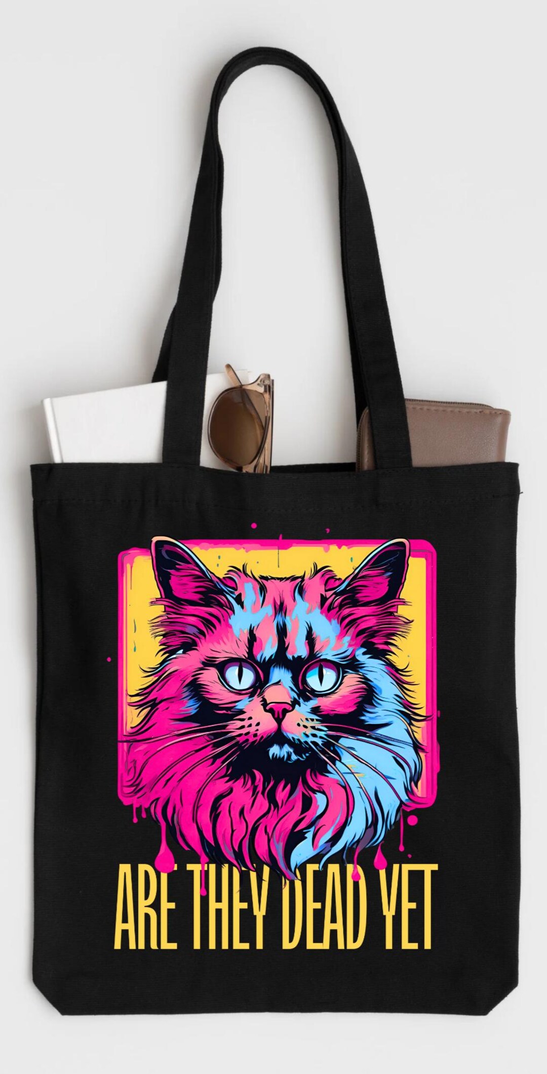 Are They Dead yet Retrowave Cat Killer Cat Png Abstract Cat Png ...