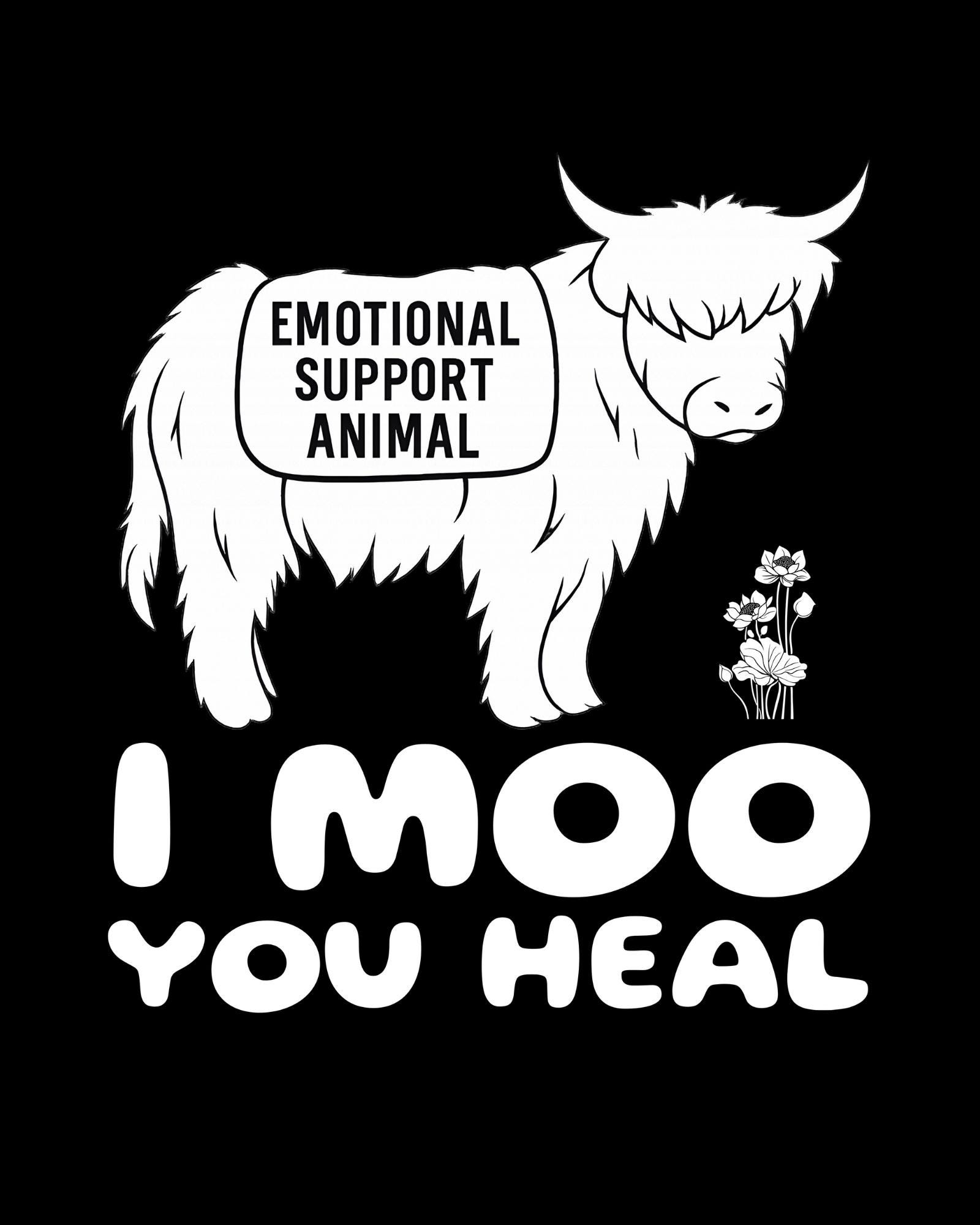 Highland Cow PNG | Emotional Support Cow Shirt Design | Funny Farm ...