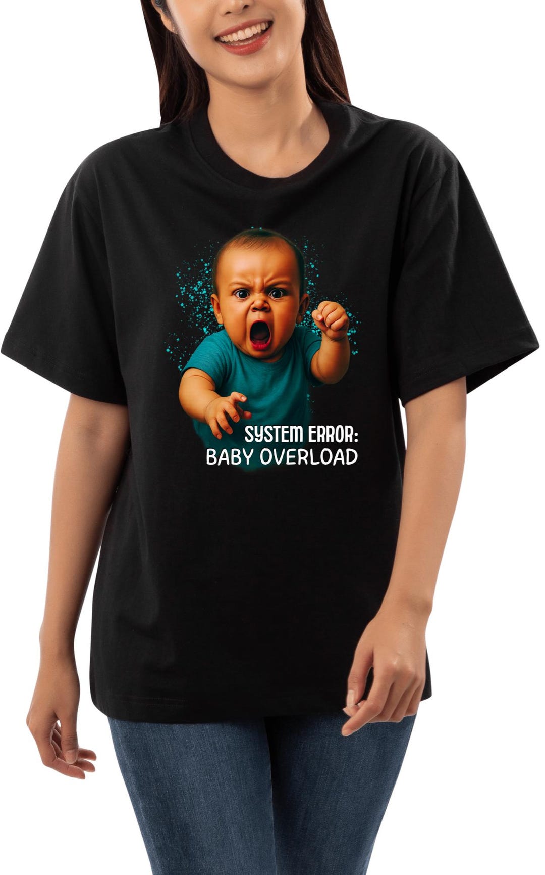 Funny AI Baby Meme T-shirt Design – System Error Overload (digital ...