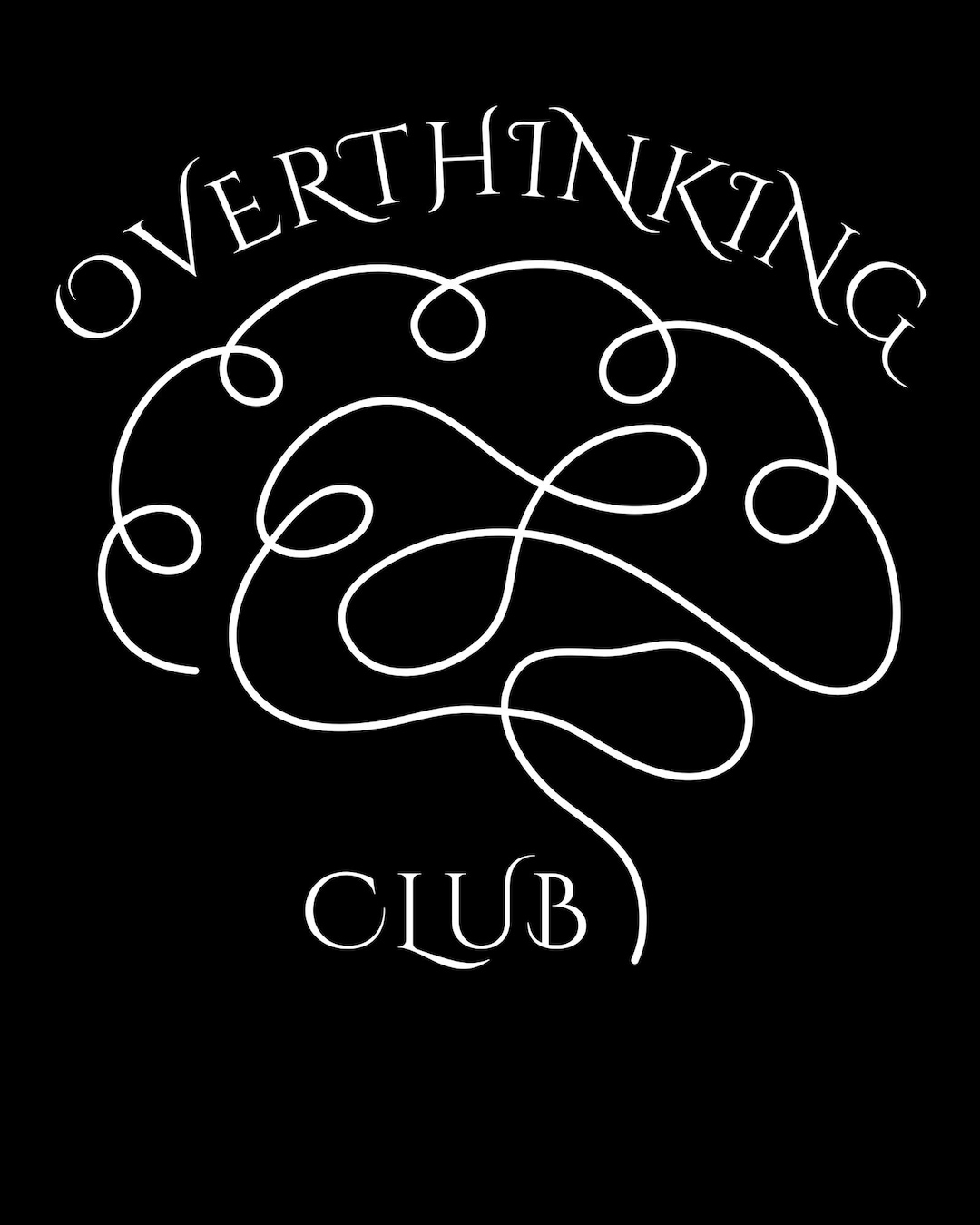 Overthinking Club PNG: Anxiety Digital Download Mental Health Tshirt ...