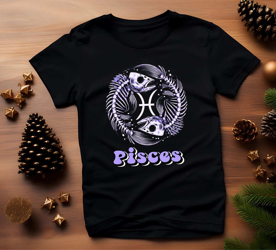 PISCES Zodiac Sign Horror Goth Digital Download Png Tshirt T Shirt Tee ...