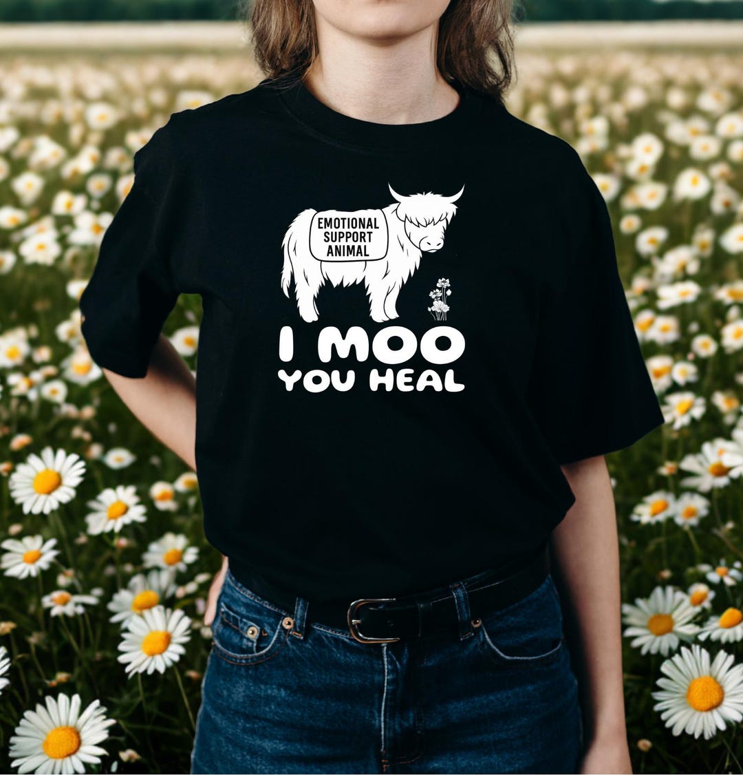 Highland Cow PNG | Emotional Support Cow Shirt Design | Funny Farm ...