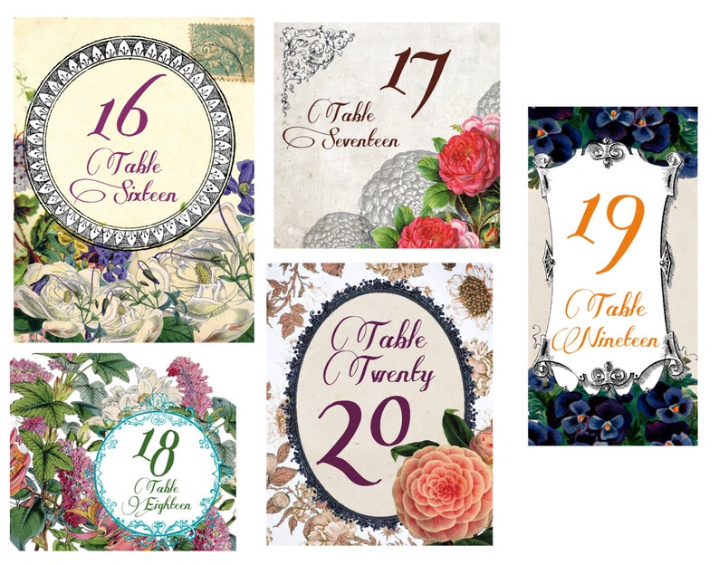 Secret Garden Wedding Table Numbers - Etsy
