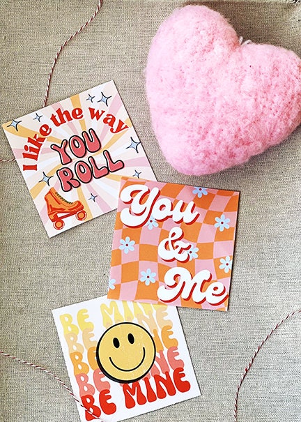 Cute Retro Valentines 12 Printable Cards Instant Download - Etsy