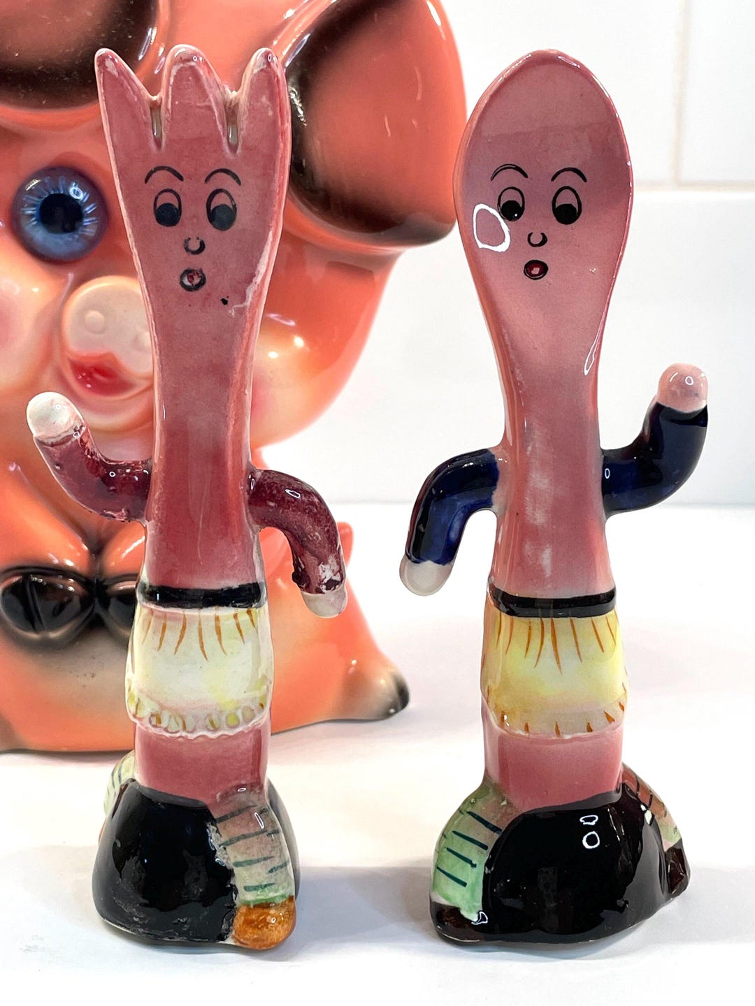 Vintage Anthropomorphic Fork and Spoon Salt and Pepper Shakers Set - Etsy