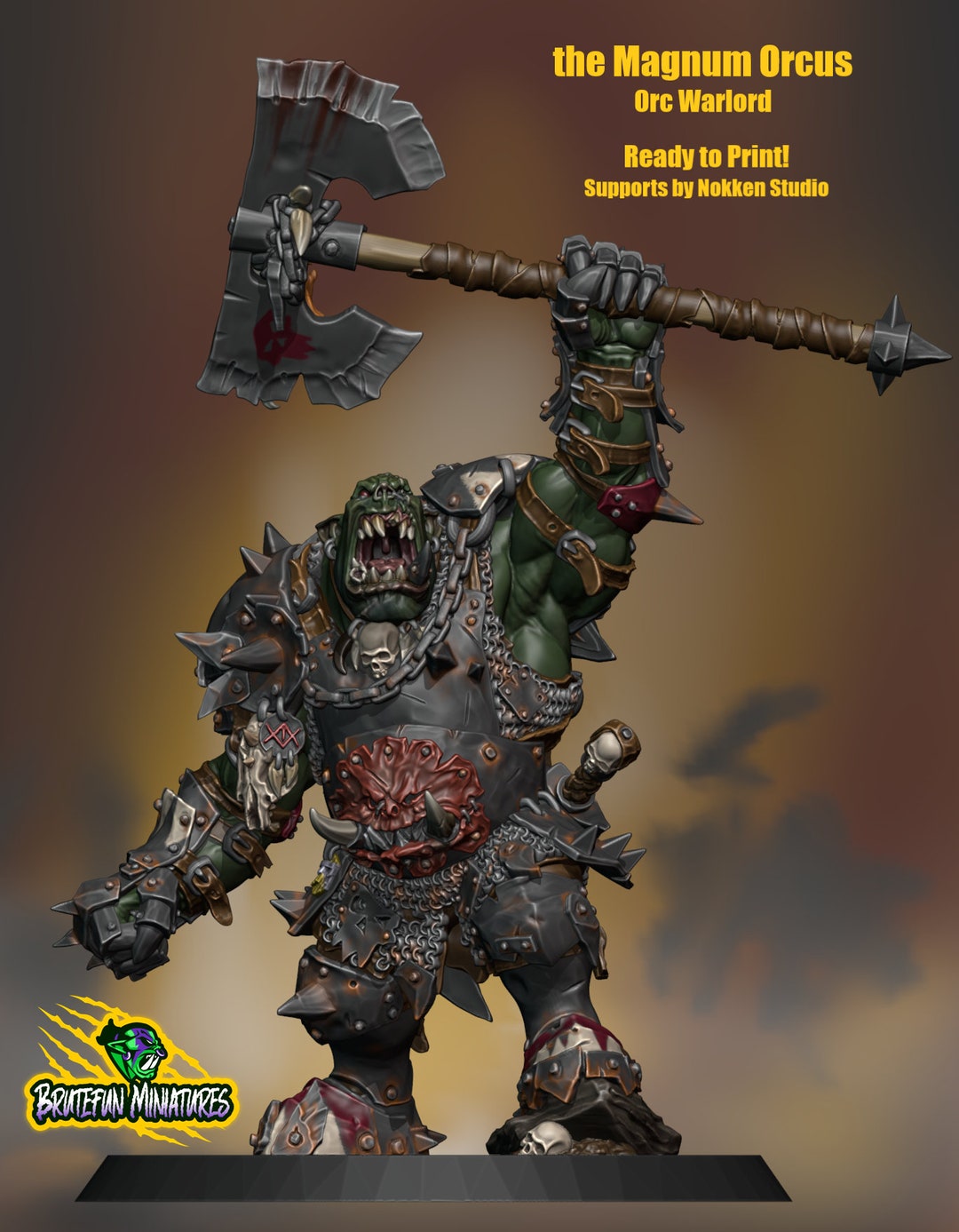 Magnum Orcus Orc Warlord - Designed by Brutefun Miniatures - Etsy