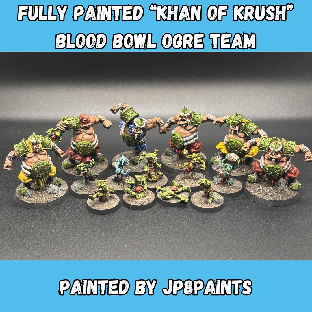 Fully Painted Blood Bowl "khan of Krush" Ogre Team - Torchlight Models - Painted by Jp8paints - Etsy