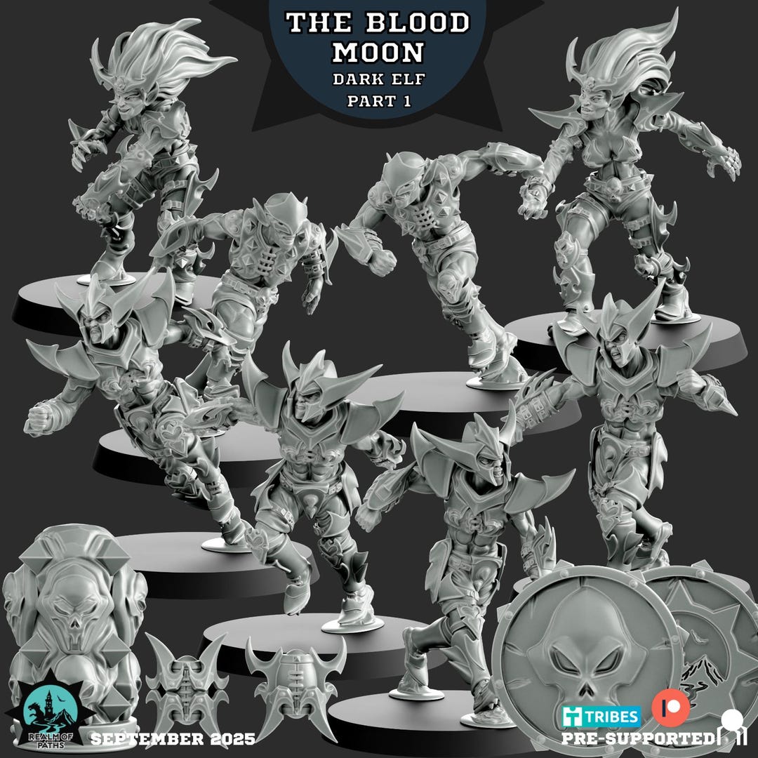 The Blood Moon Dark Elves Roster - Fantasy Football - Designed by Realm ...