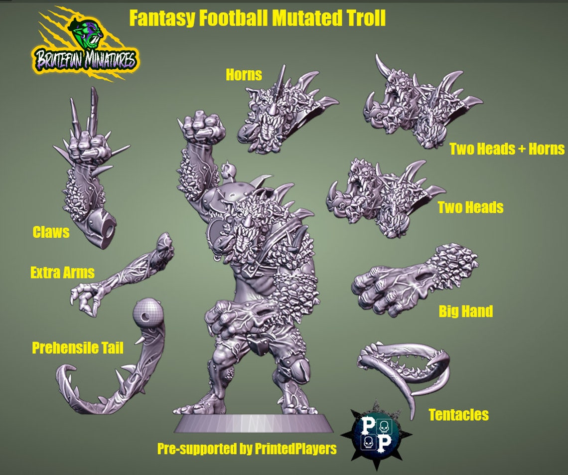 Mutated Troll - Star Player - Fantasy Football - Etsy