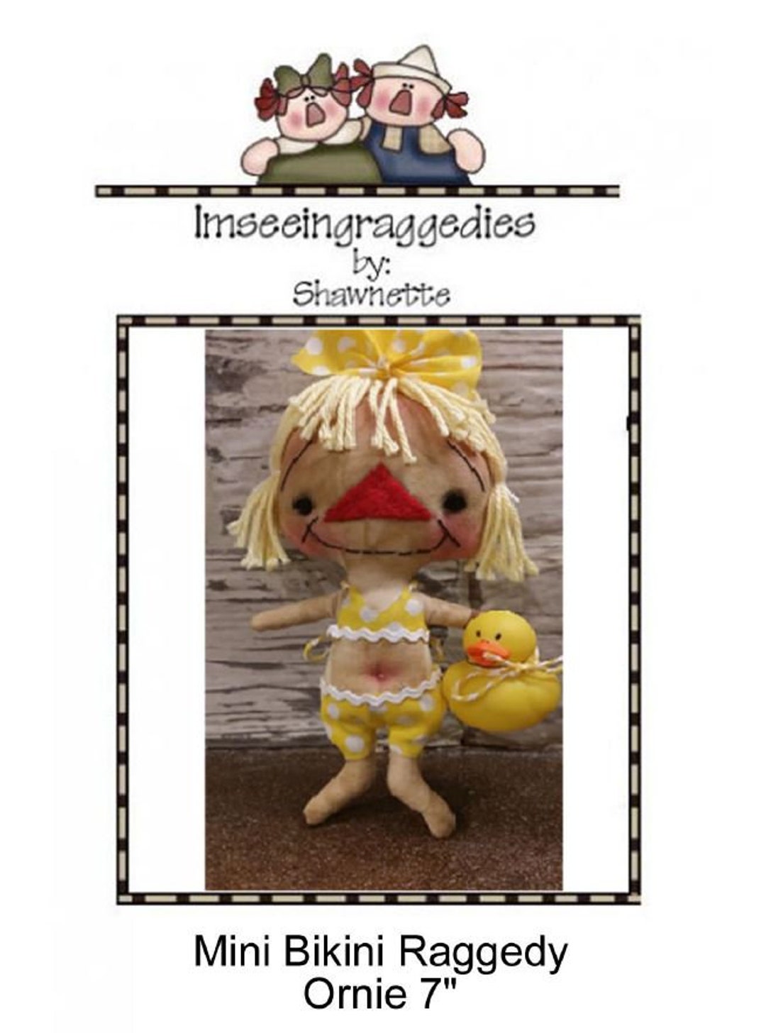 Primitive Bikini Annie Raggedy Mini 7" Epattern - Etsy