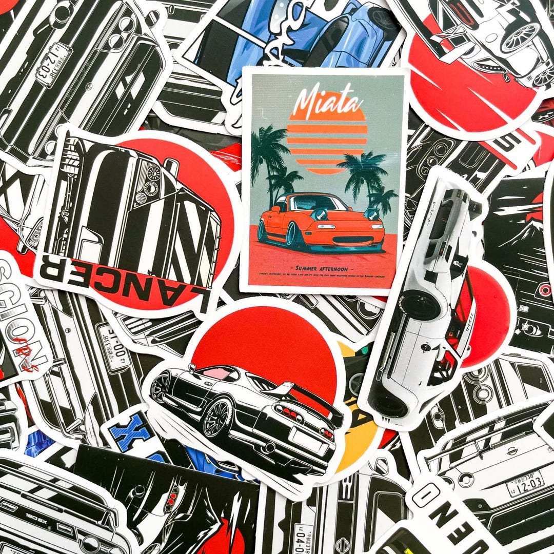 100 Random JDM Stickers, Japanese Car Culture, Waterproof Racing ...
