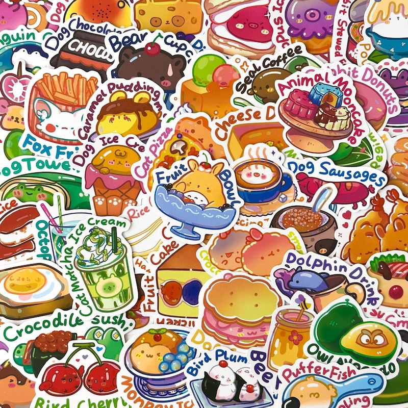 Cute Food Stickers - Etsy