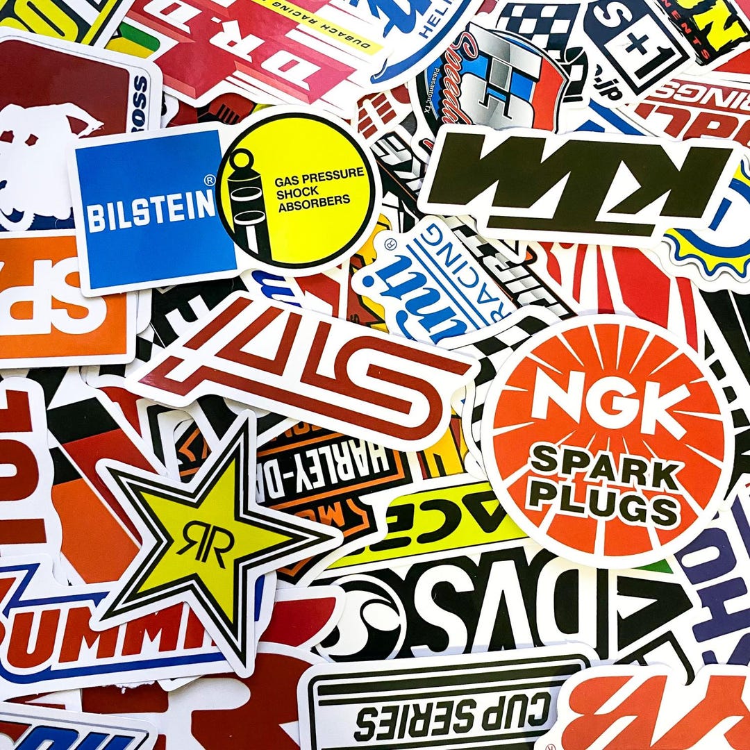 100 Random Racing Stickers, Helmet Decals, Vinyl Stickers, Waterproof ...