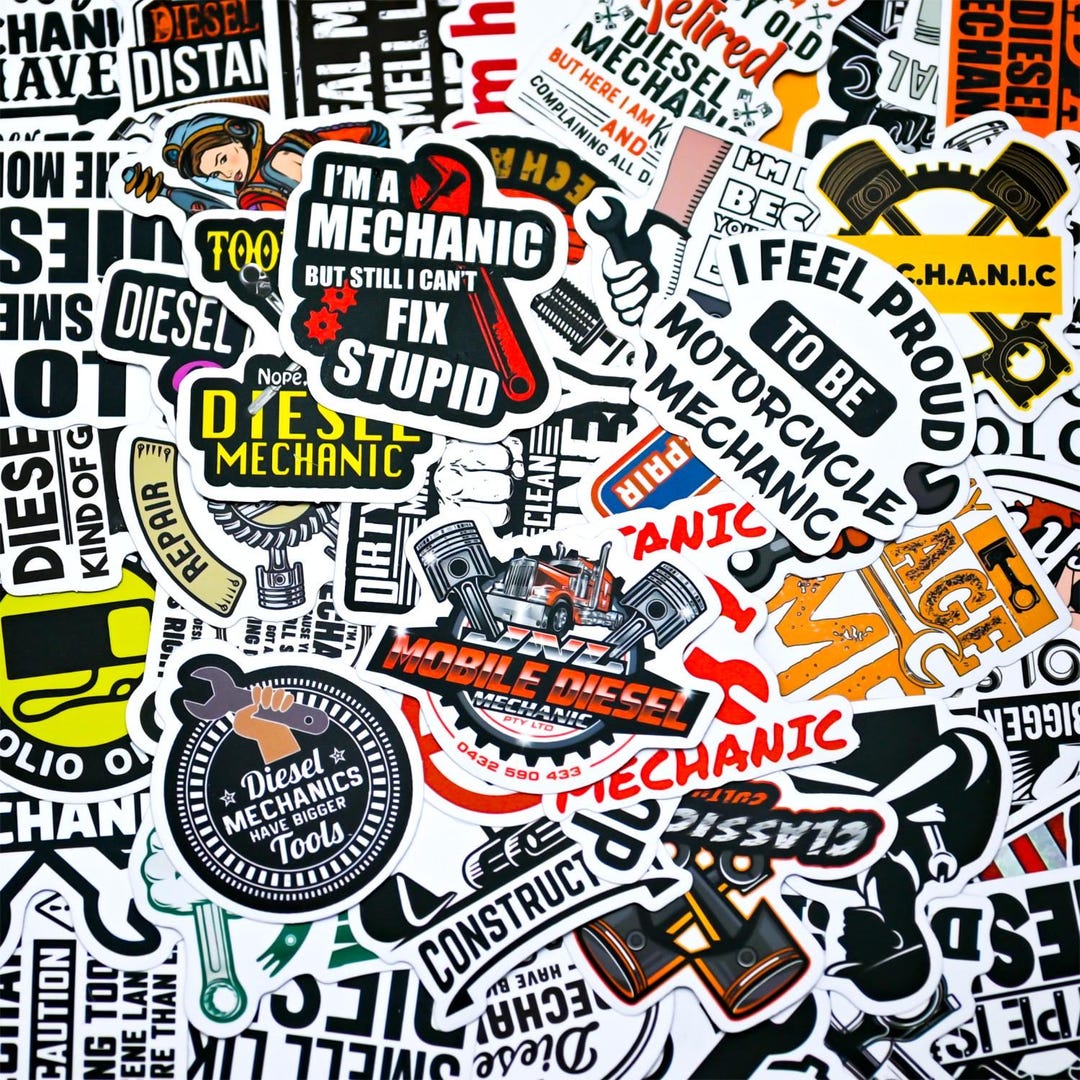 100pcs Mechanic Toolbox Stickers Pack, Waterproof Diesel and Repair ...