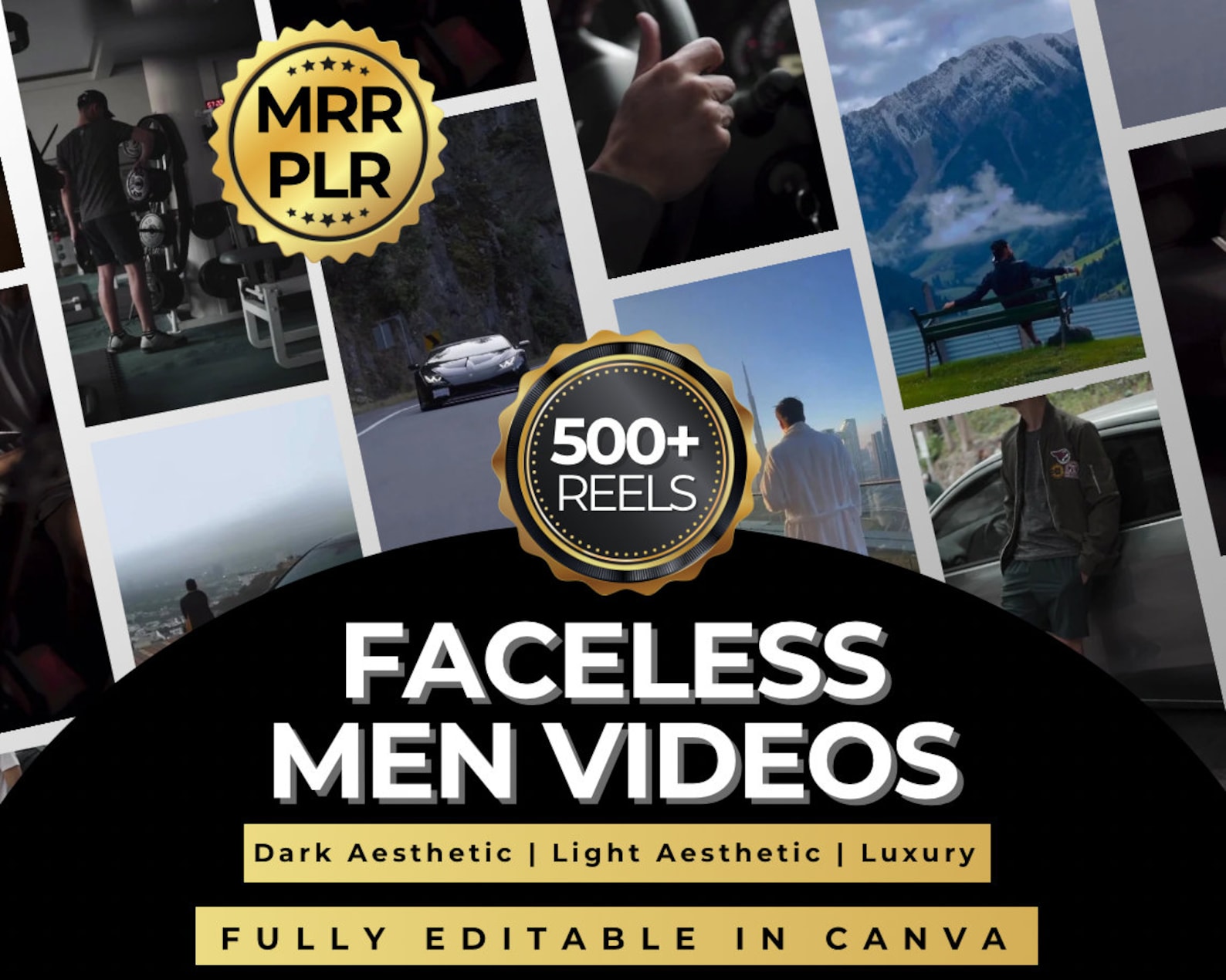 500 Faceless Men Dark Aesthetic Reels Bundle MRR/PLR, Faceless Reels ...