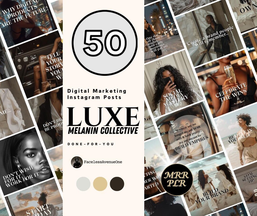 Minimalist Black Women Instagram Posts, Done-for-you Social Media ...