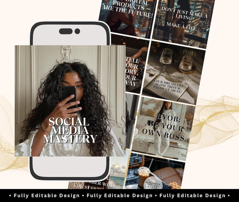 Minimalist Black Women Instagram Posts, Done-for-you Social Media ...