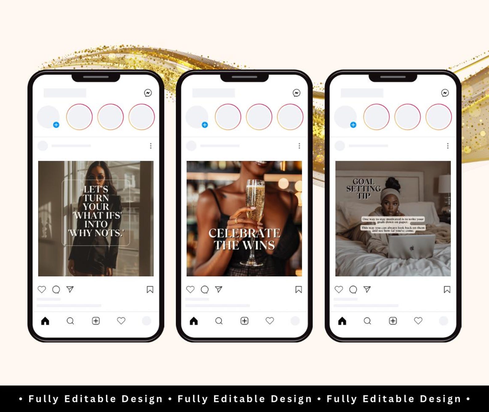 Minimalist Black Women Instagram Posts, Done-for-you Social Media ...