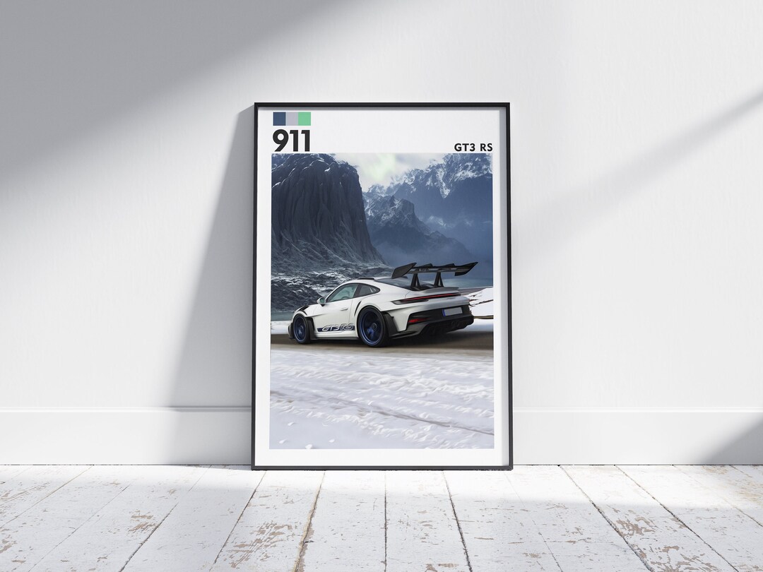 Porsche 911 GT3 Rs Poster İceland Surreal Landscape Printable Wall Art - Etsy