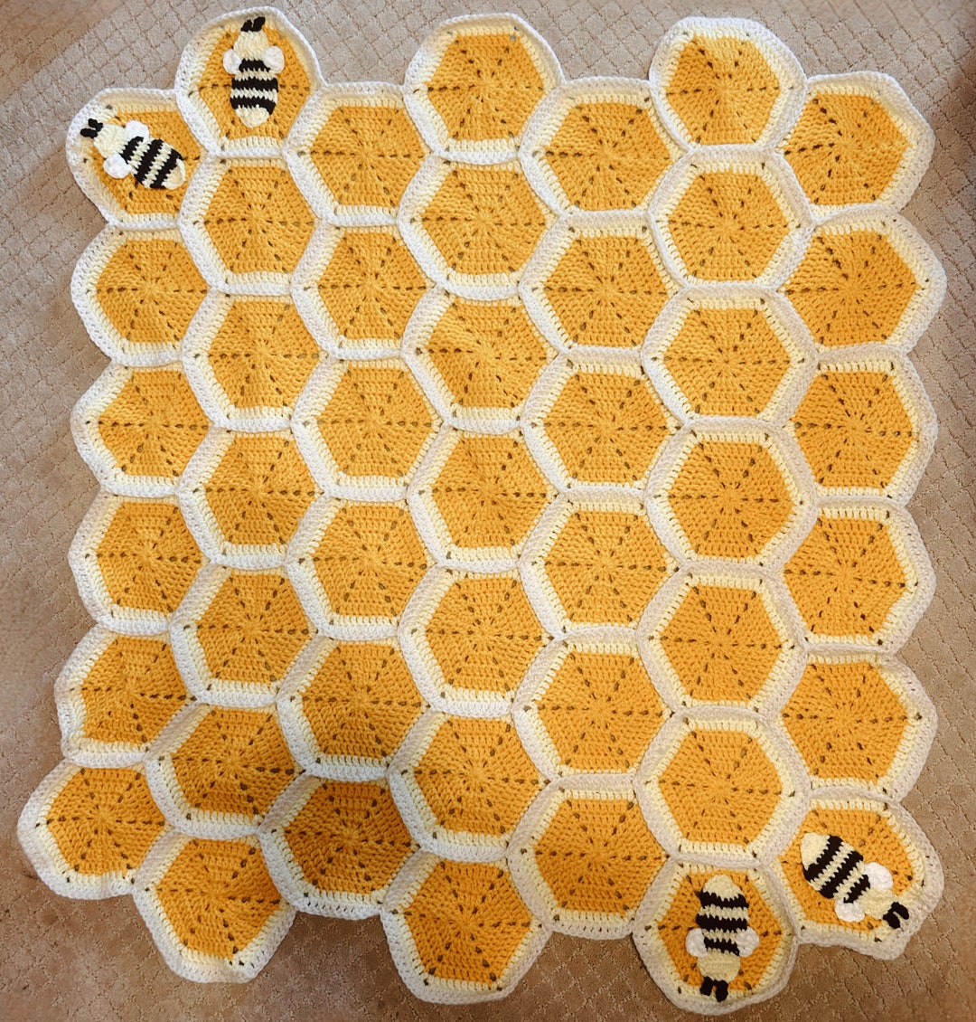 Honey Bee Crochet Baby Blanket - Etsy