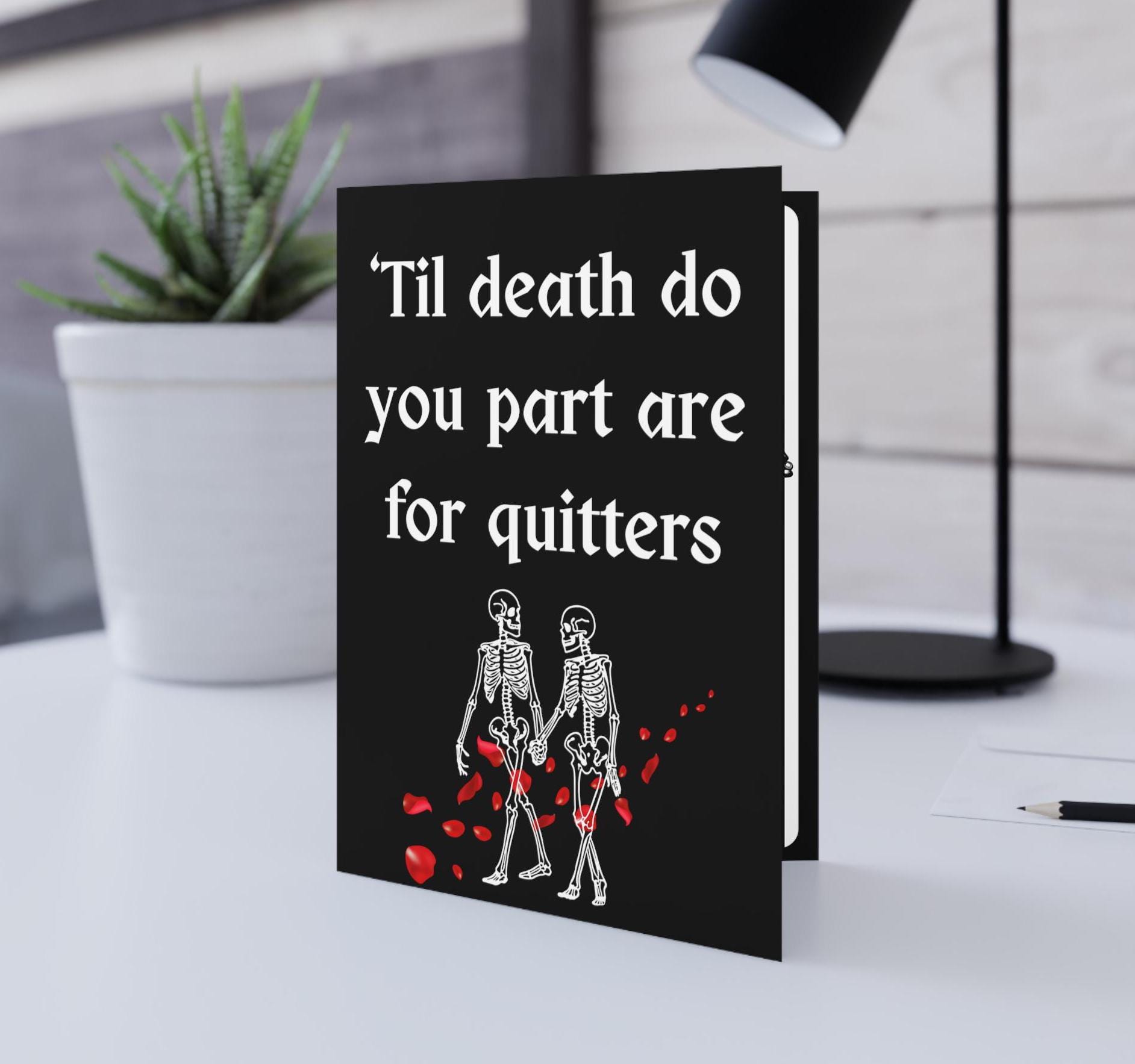 Emo Gothic Funny Wedding Card 'til Death Do You Part Are for Quitters ...