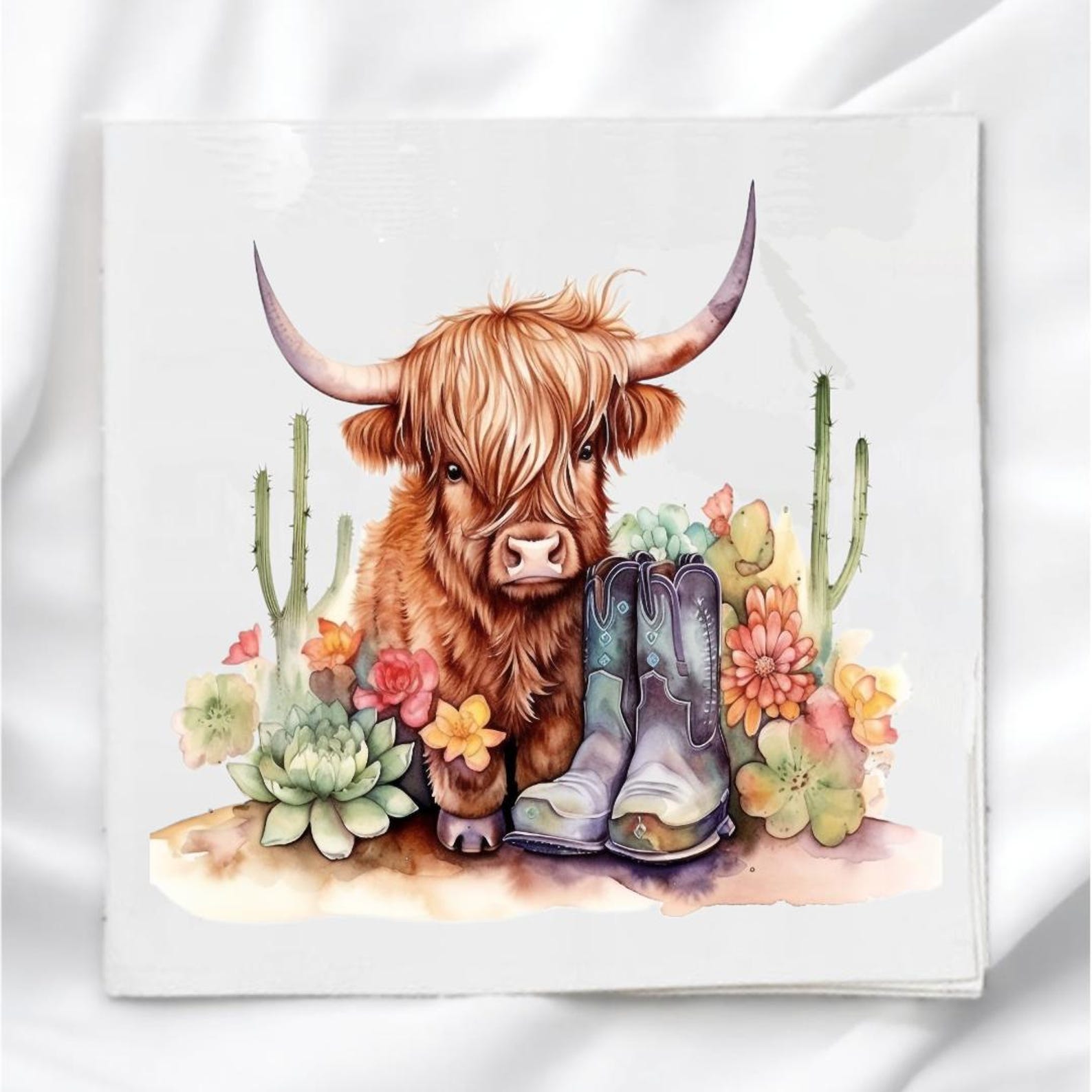 Highland Cow Fabric Panel for Quilting Crafting Sewing Quilt Block ...