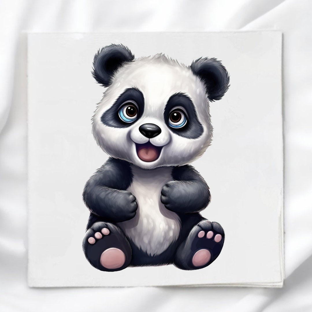 Baby Panda Fabric Panel for Quilting, Crafting, Sewing, Quilt Block ...
