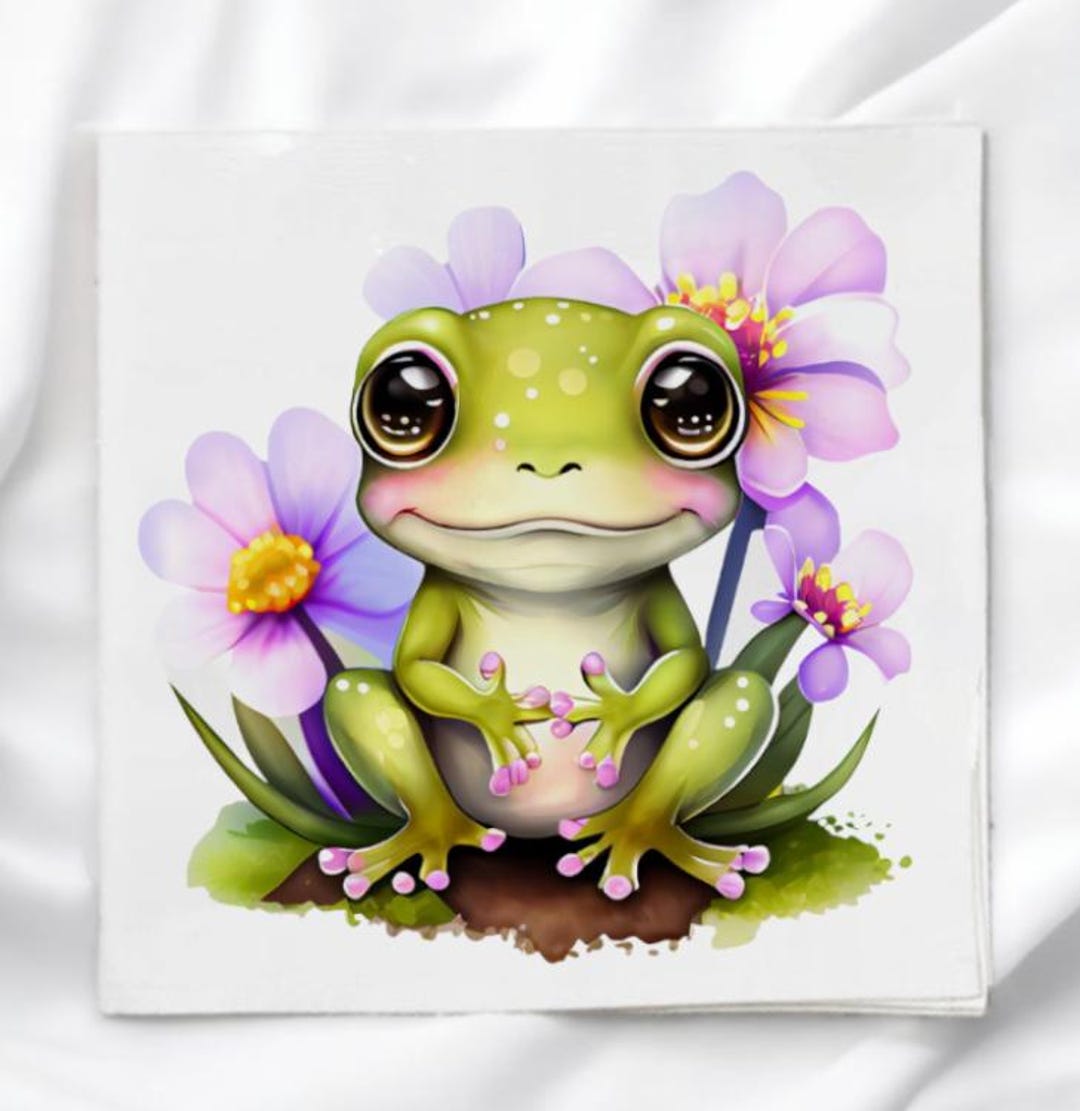 Frog on Lily Pad Fabric Panel for Quilting Crafting Sewing Quilt Block ...