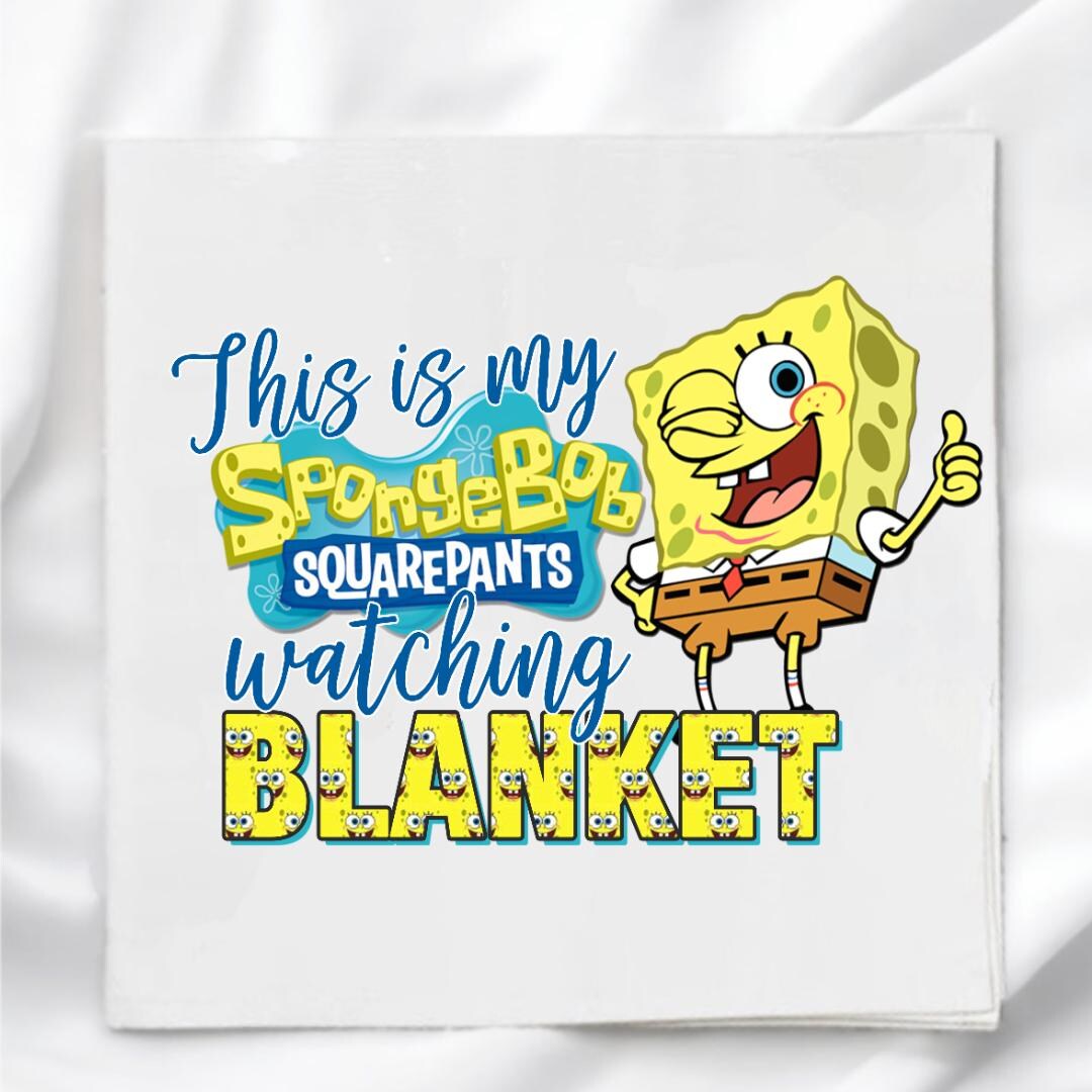 Spongebob Watching Blanket Fabric Panel for Quilting Crafting Sewing ...