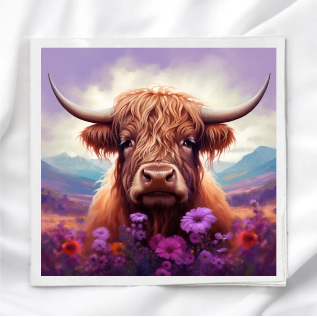 Highland Cow Fabric Panel for Quilting Crafting Sewing Quilt Block ...