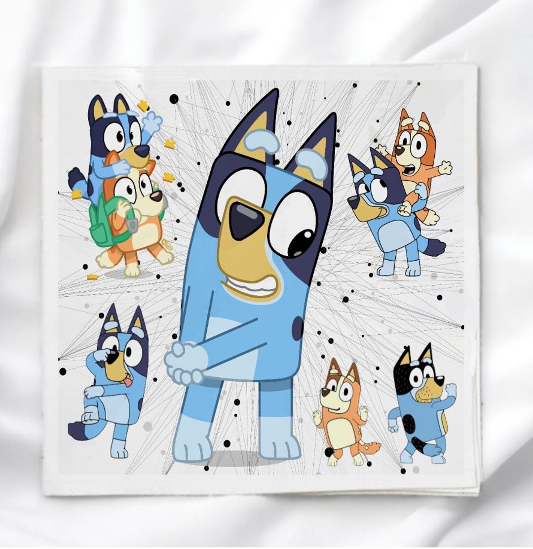 Blue Dog Bluey Fabric Panel for Quilting Crafting Sewing Quilt Block ...