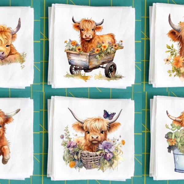 Highland Cow Quilt Square - Etsy