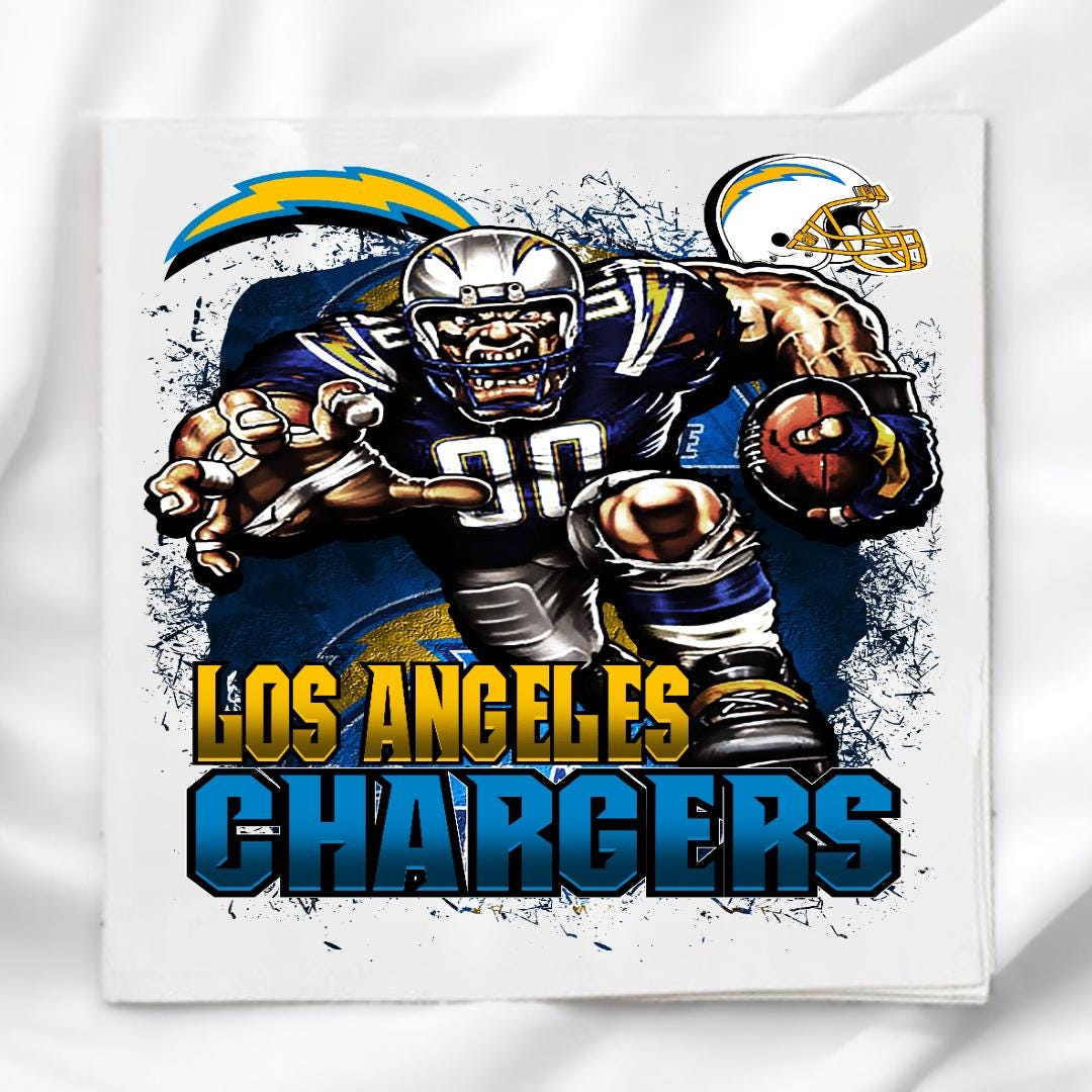 LA Chargers Football Fabric Panel for Quilting Crafting Sewing Quilt ...