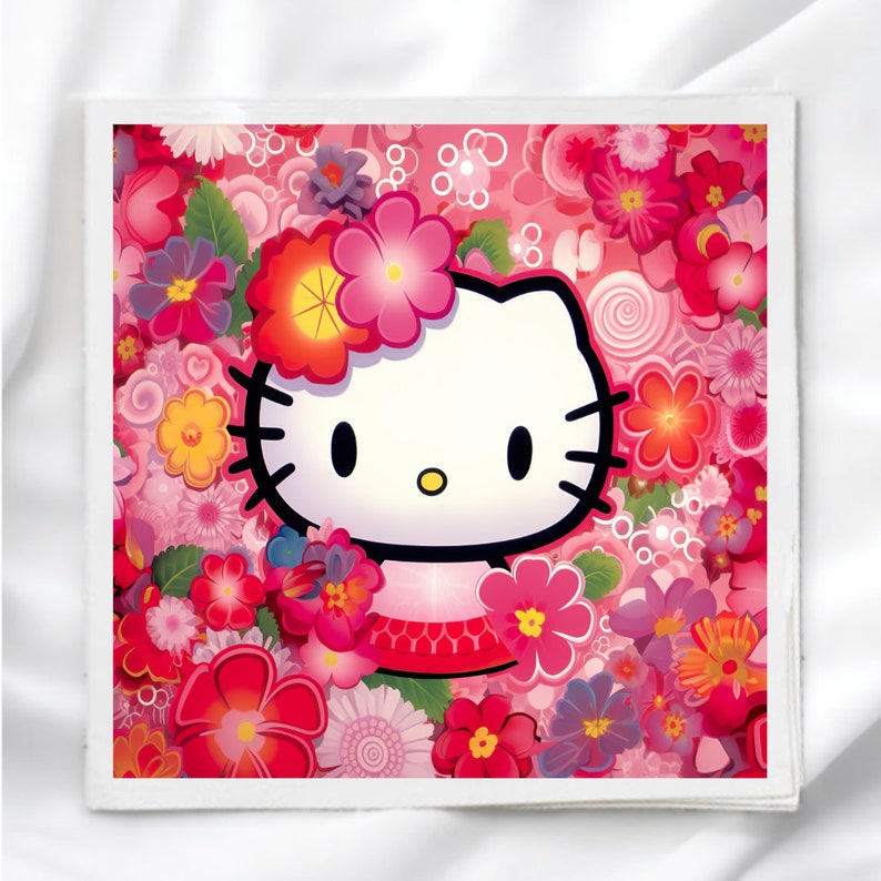 Hello Kitty Fabric Panel for Quilting, Crafting, Sewing, Quilt Block ...