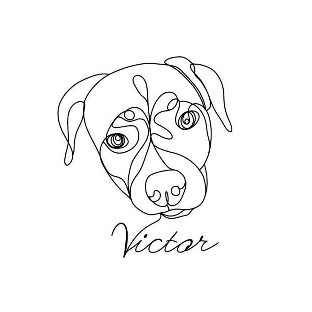 Custom Pet Portraits, Custom Line Drawing, Pet Illustration, Dog Line ...